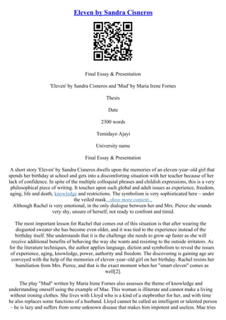 Eleven Essay | PDF