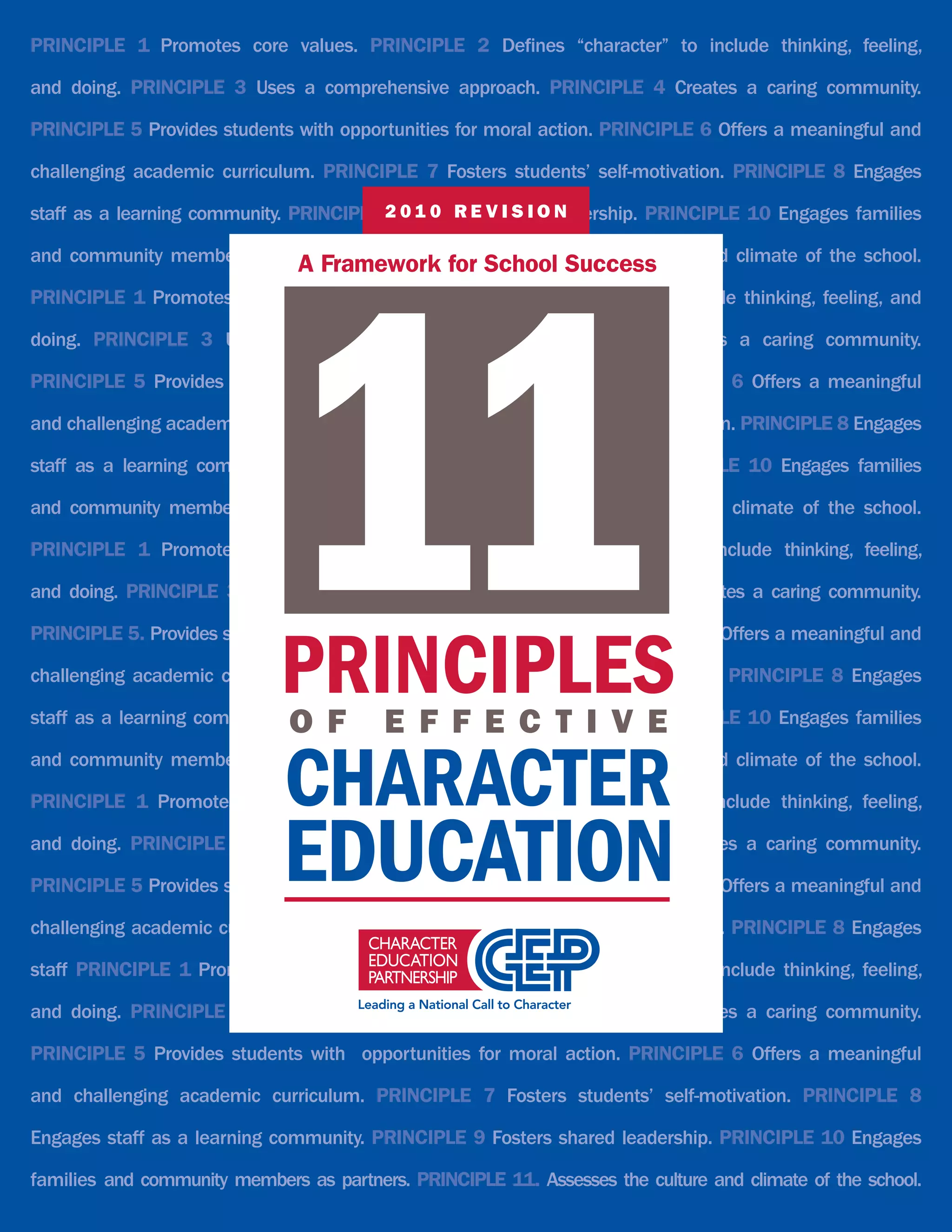 Principles of Effective Character Education | PDF