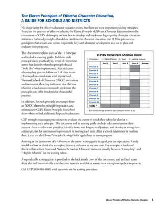 Eleven Principles of Effective Character Education | PDF