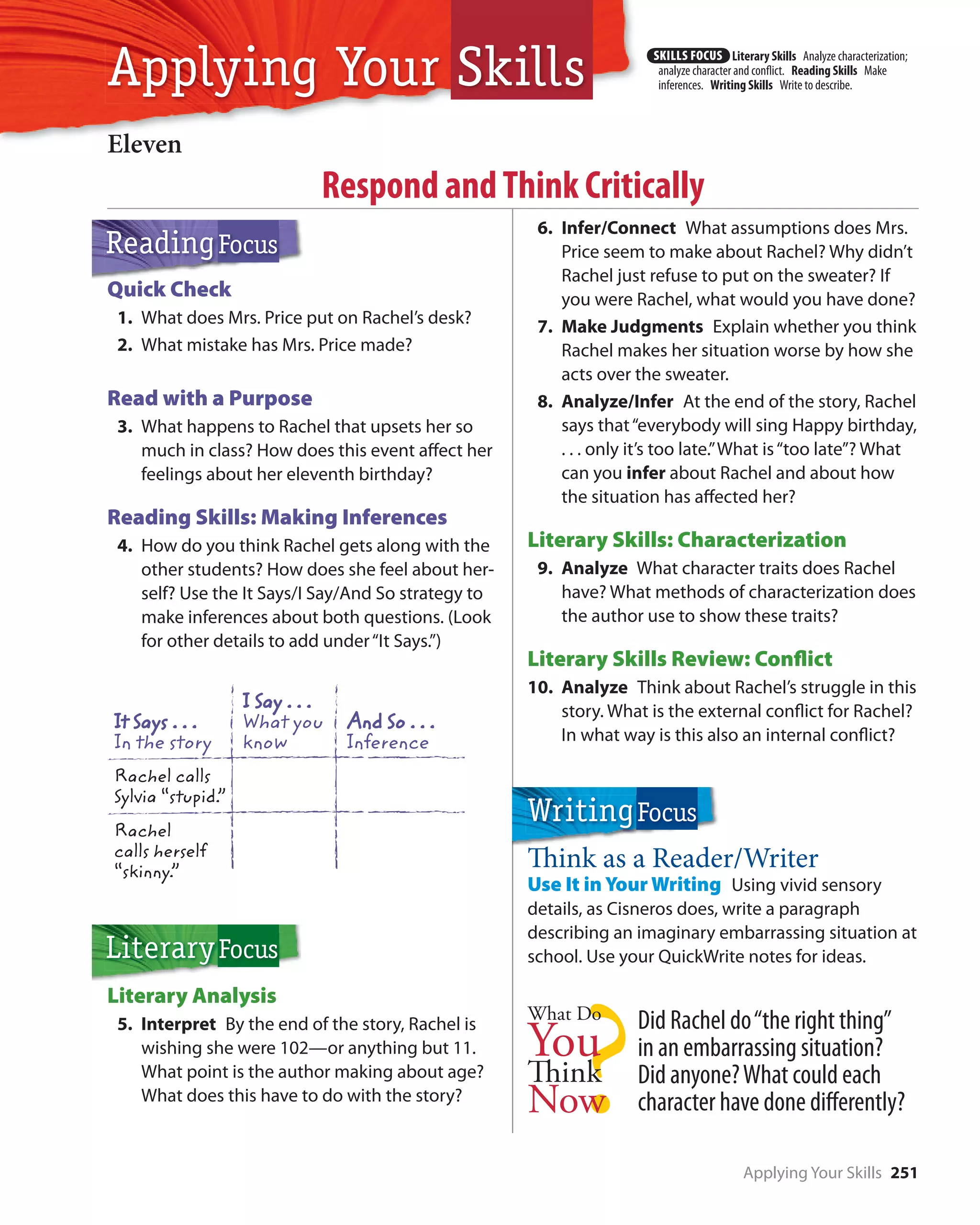 Eleven reading and activities | PDF