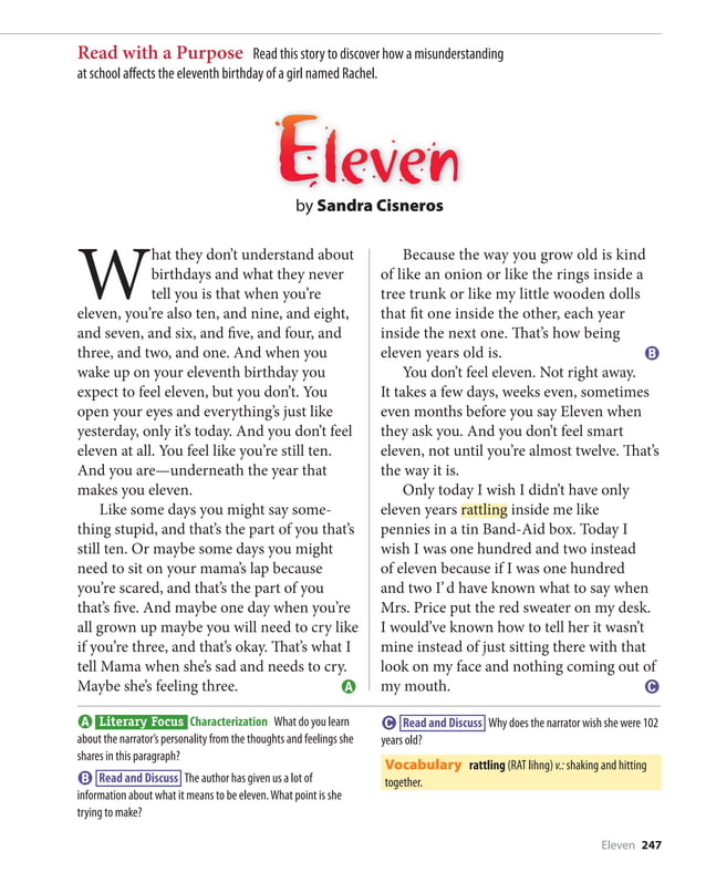 Eleven reading and activities | PDF | Screenwriting | Content Production