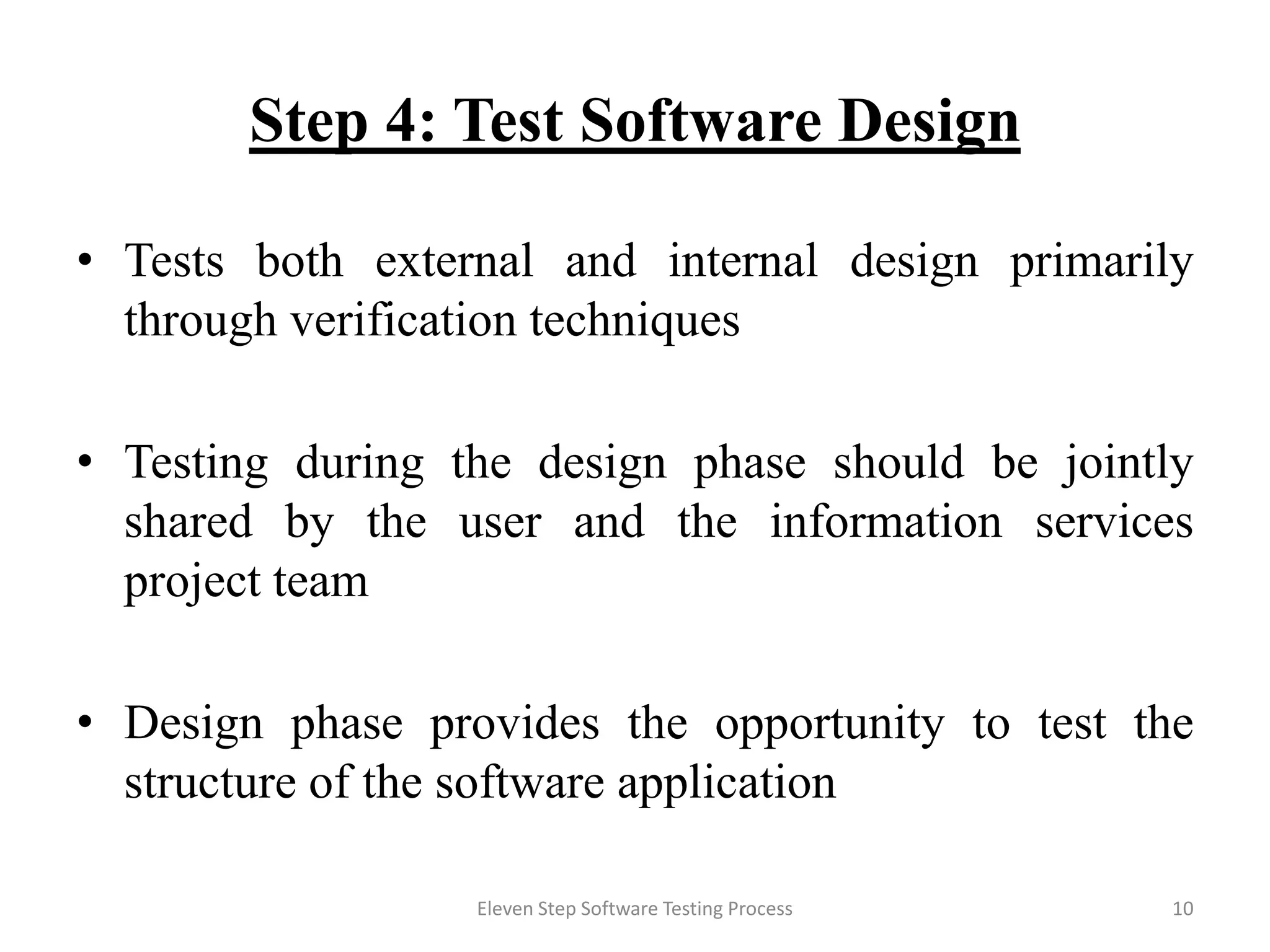 Eleven step of software testing process | PPTX