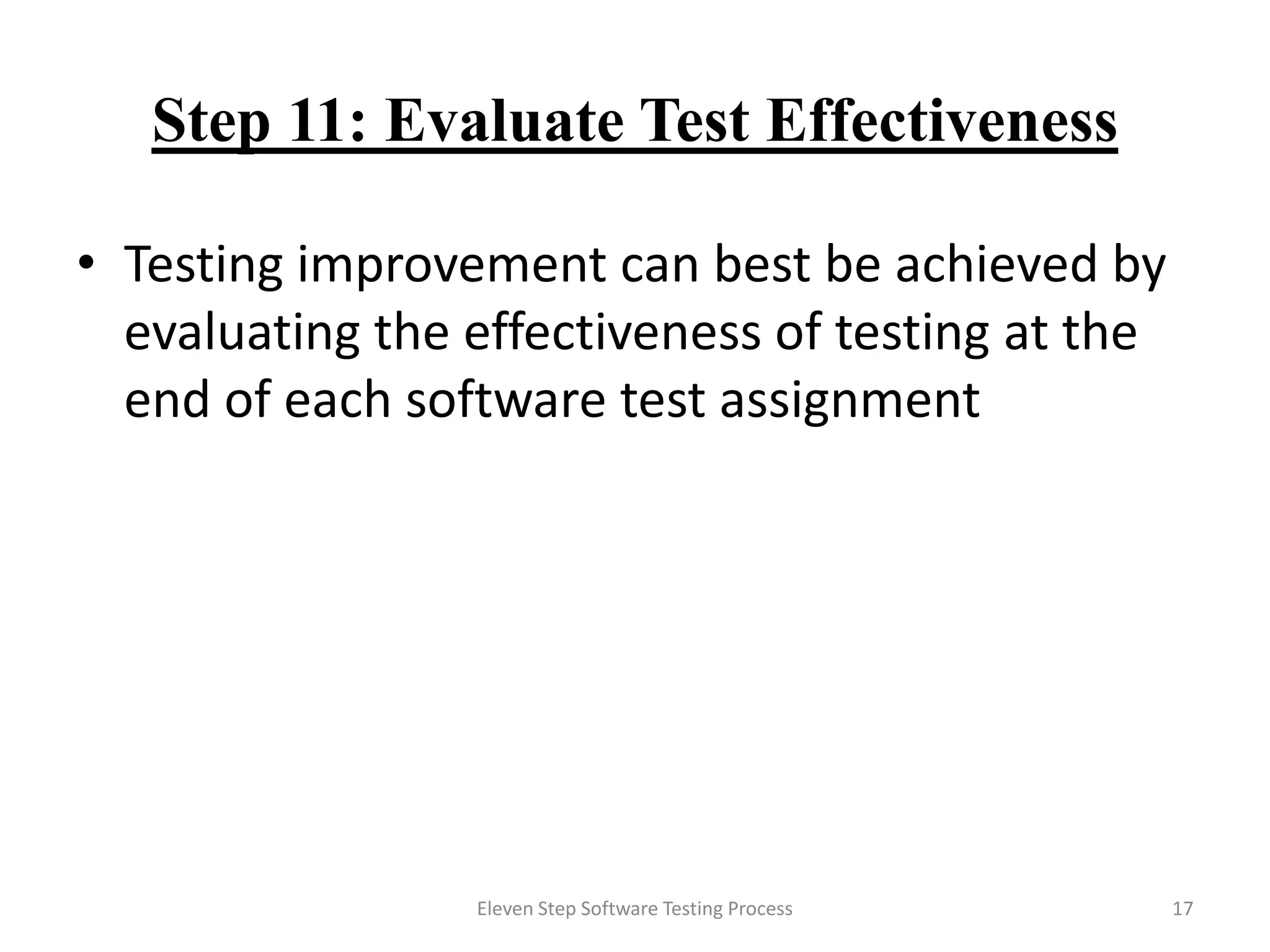 Eleven step of software testing process | PPTX