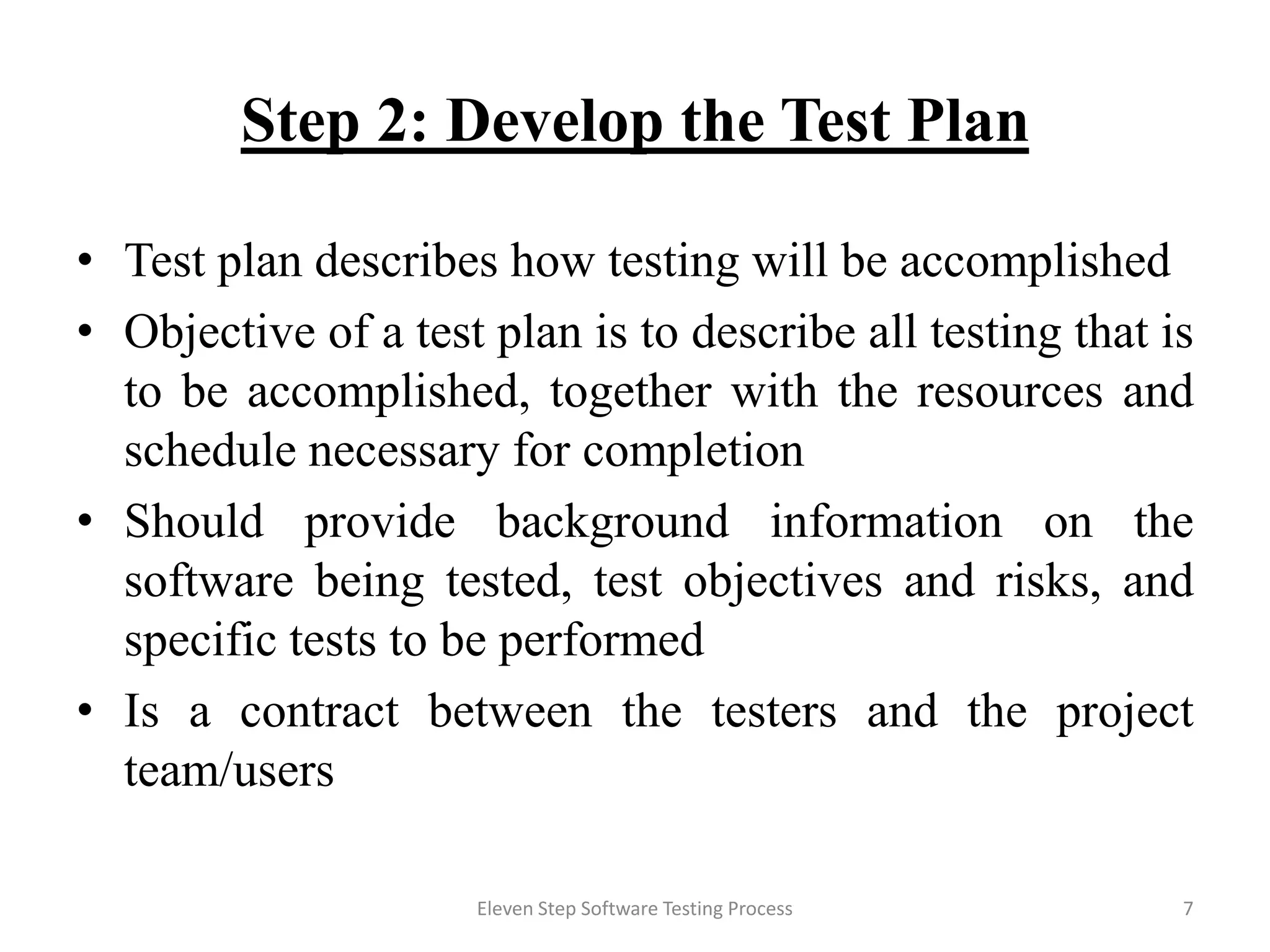 Eleven step of software testing process | PPTX