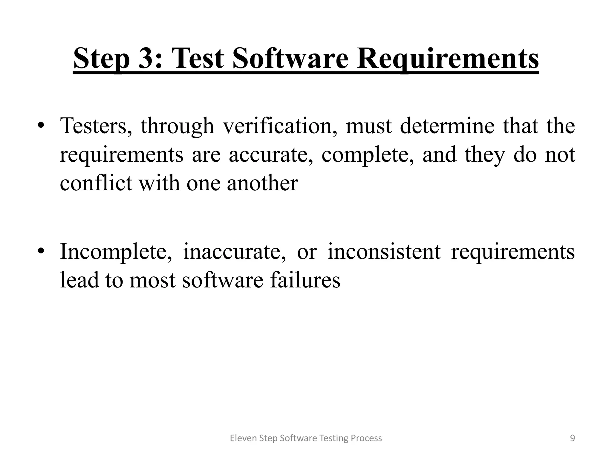 Eleven step of software testing process | PPTX