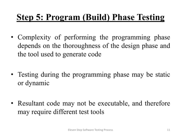 Eleven step of software testing process | PPTX