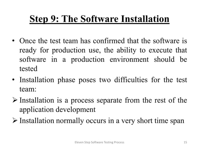 Eleven step of software testing process | PPTX