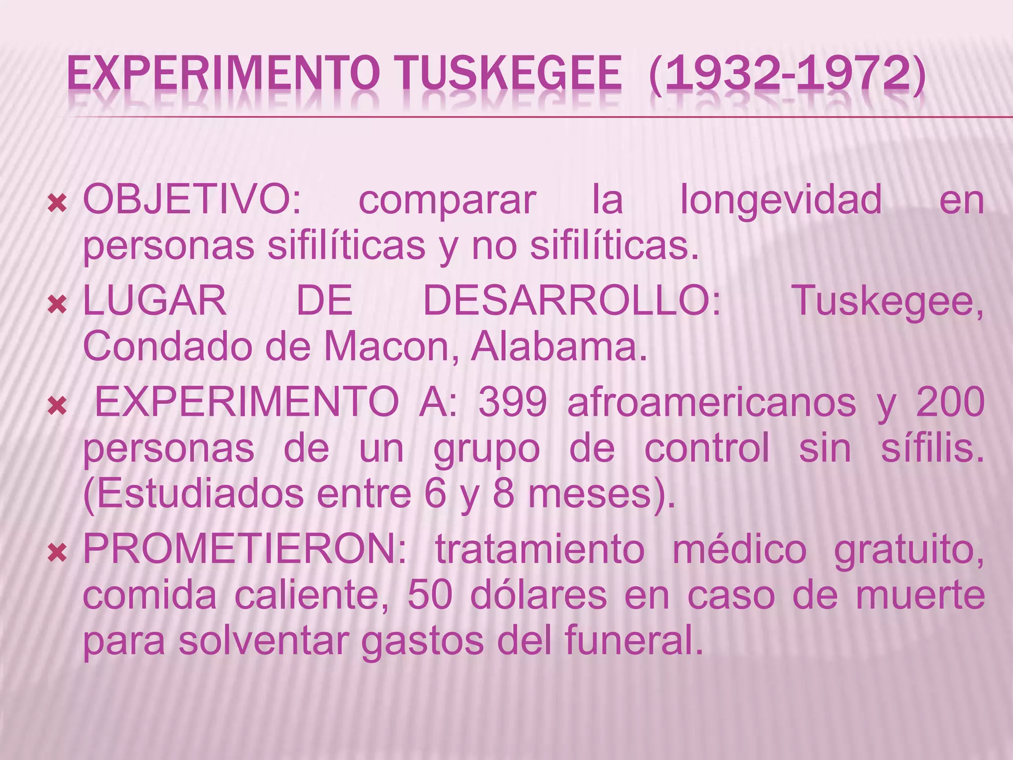 EXPERIMENTO TUSKEGEE | PPT