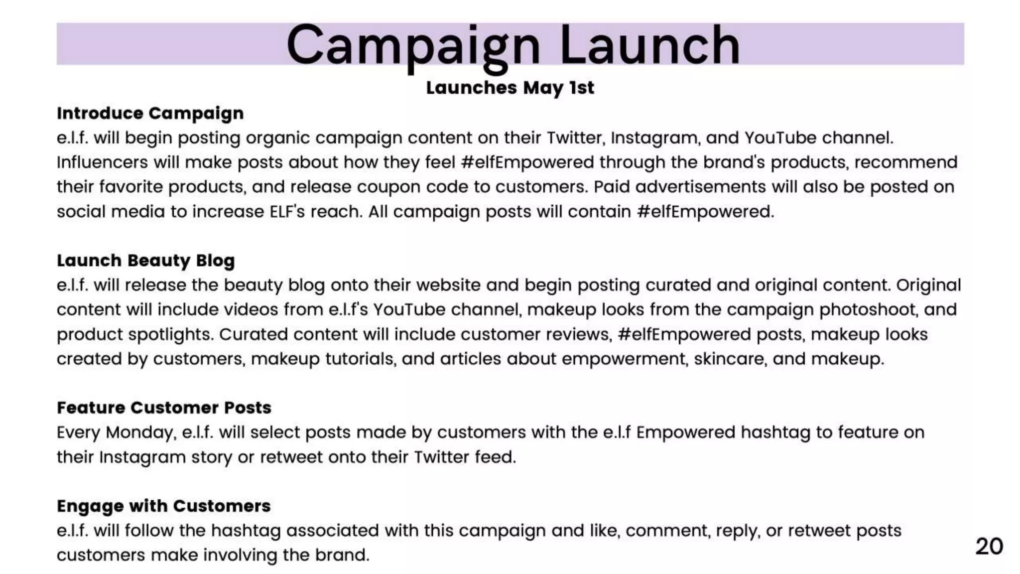 Elf digital marketing plan | PPT