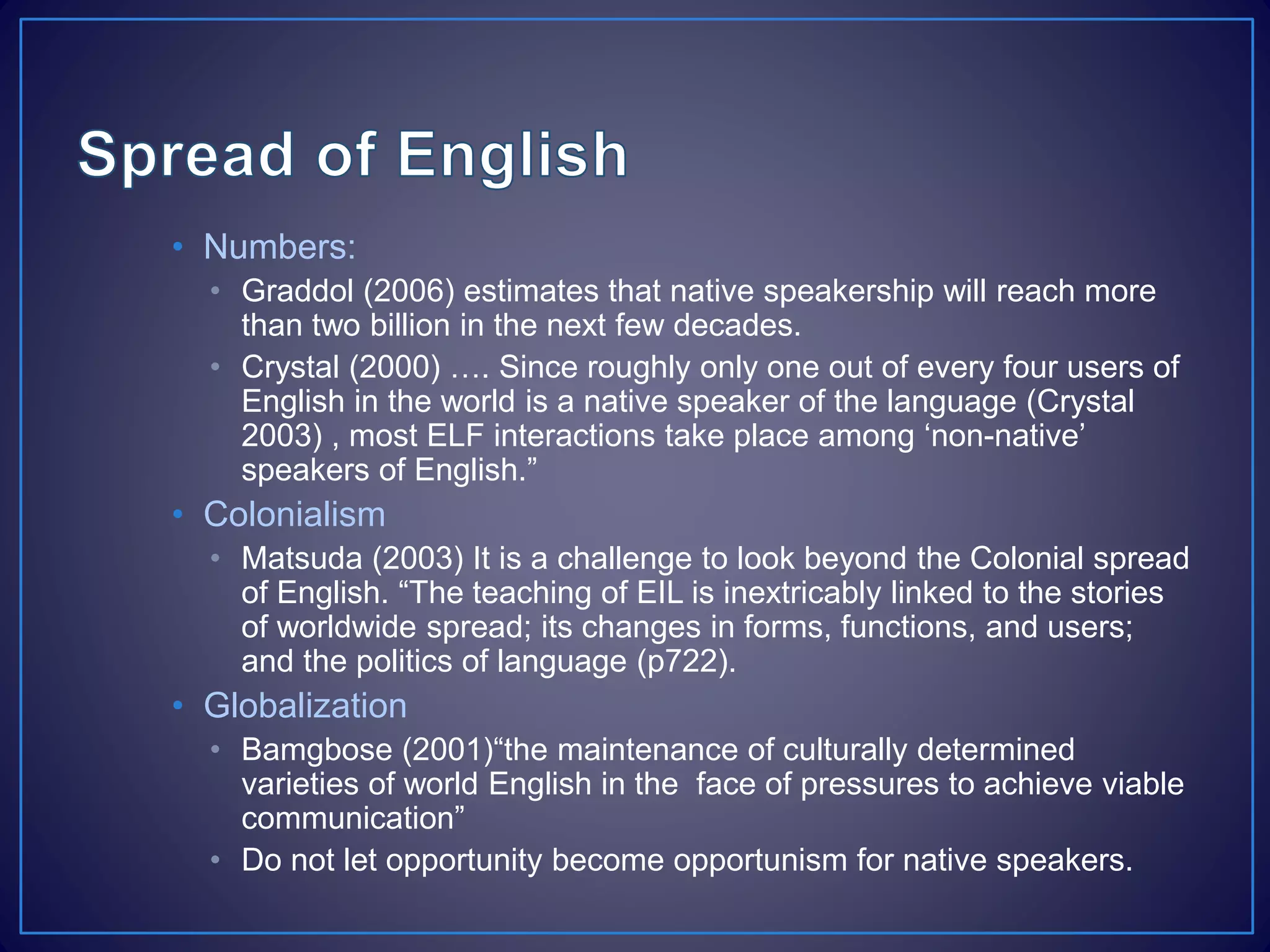 World Englishes and Second Language Acquisition | PPTX