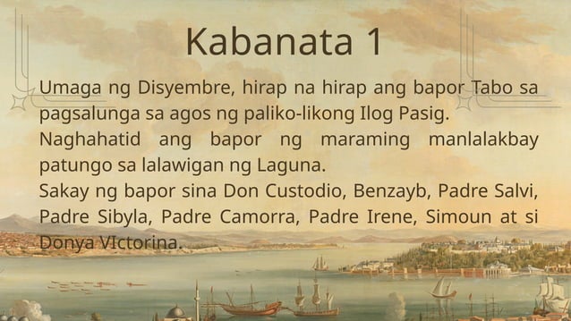 El Filibusterismo Kabanata 1 SA Kubyerta | PPTX