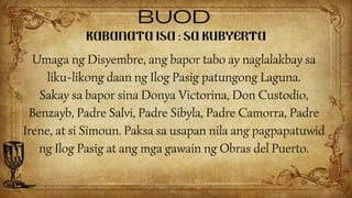 EL FILIBUSTERISMO BUOD NG UNANG KABANATA | PDF