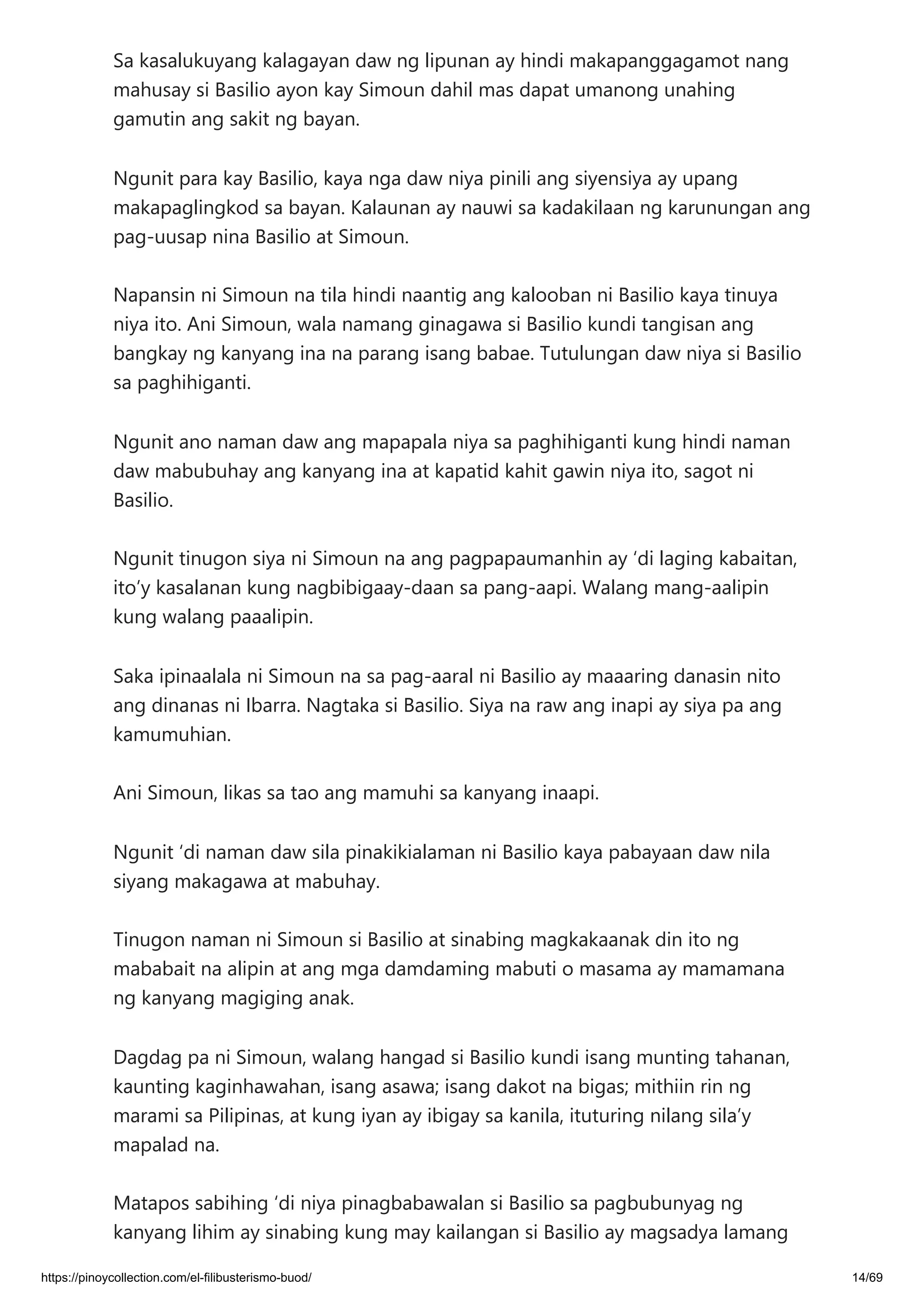 El Filibusterismo Buod Ng Bawat Kabanata 1-39 With Talasalitaan | PDF