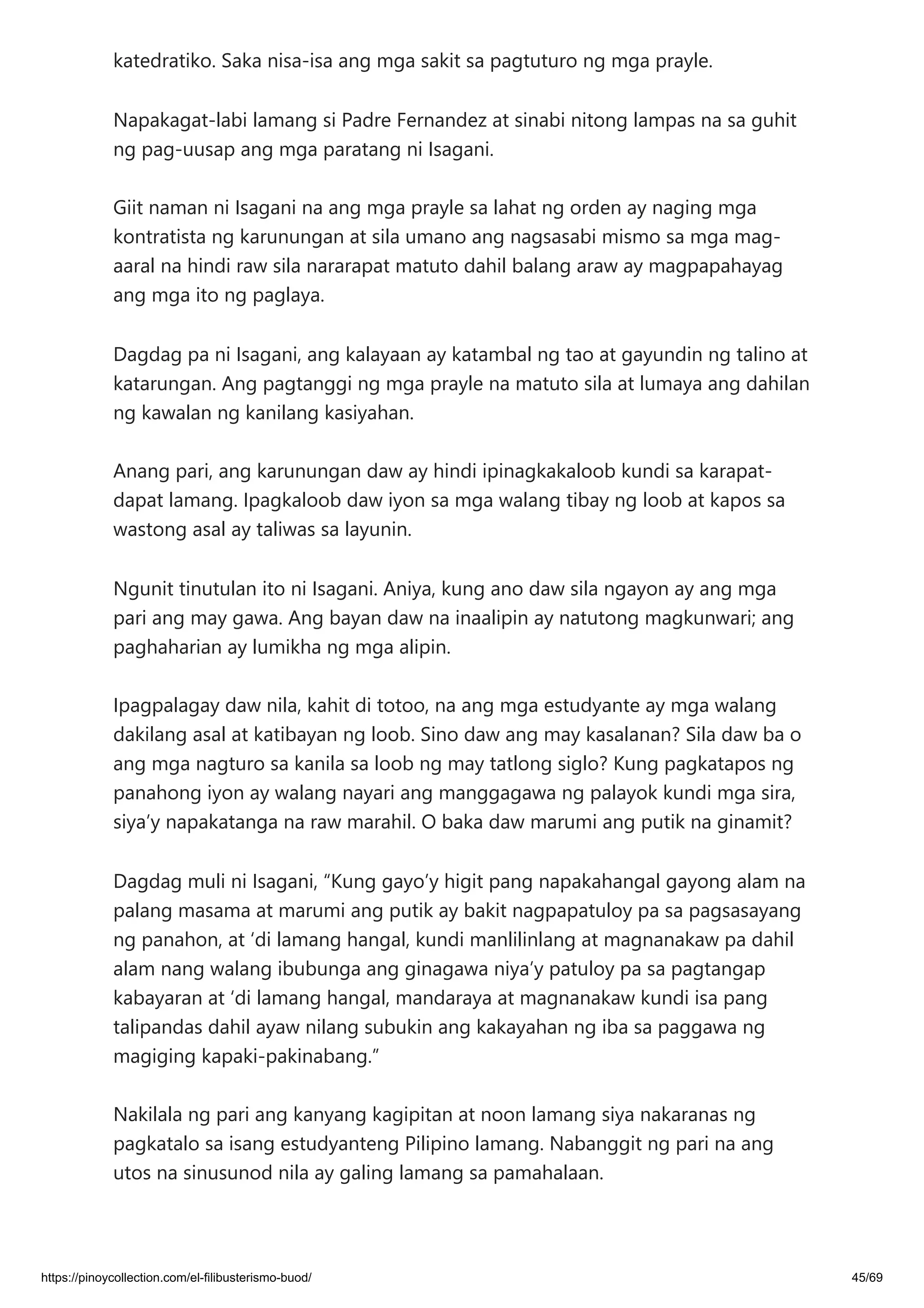 El Filibusterismo Buod Ng Bawat Kabanata 1-39 With Talasalitaan | PDF