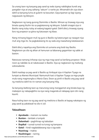 El Filibusterismo Buod Ng Bawat Kabanata 1-39 With Talasalitaan | PDF