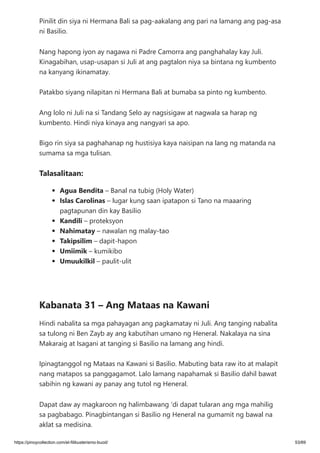 El Filibusterismo Buod Ng Bawat Kabanata 1-39 With Talasalitaan | PDF