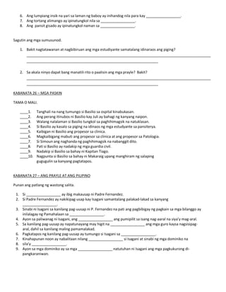 El filibusterismo quizzes | PDF