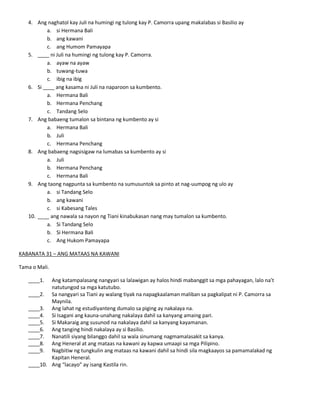 El filibusterismo quizzes | PDF