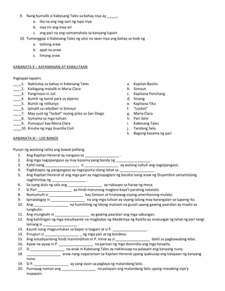 El filibusterismo quizzes | PDF