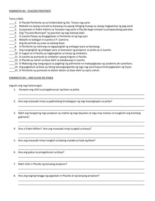 El filibusterismo quizzes | PDF