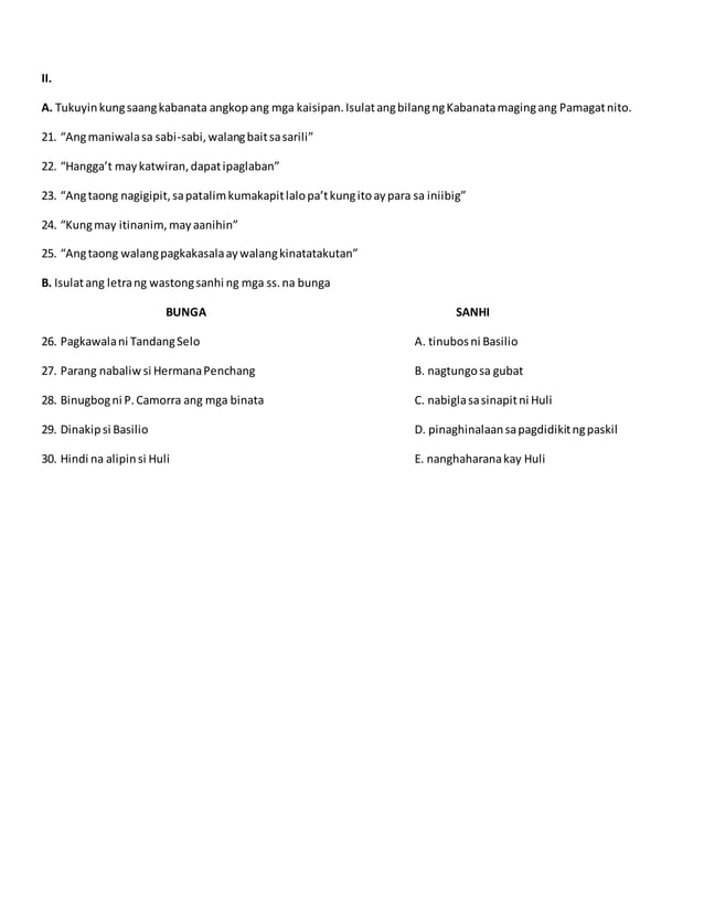 El fili pagsusulit kab 26 30 | DOCX