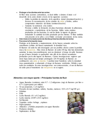 El flúor en la nutrición | DOCX