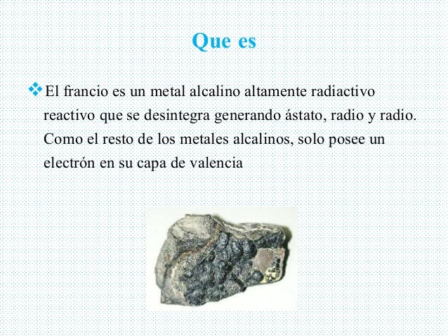 El francio elemento quimico