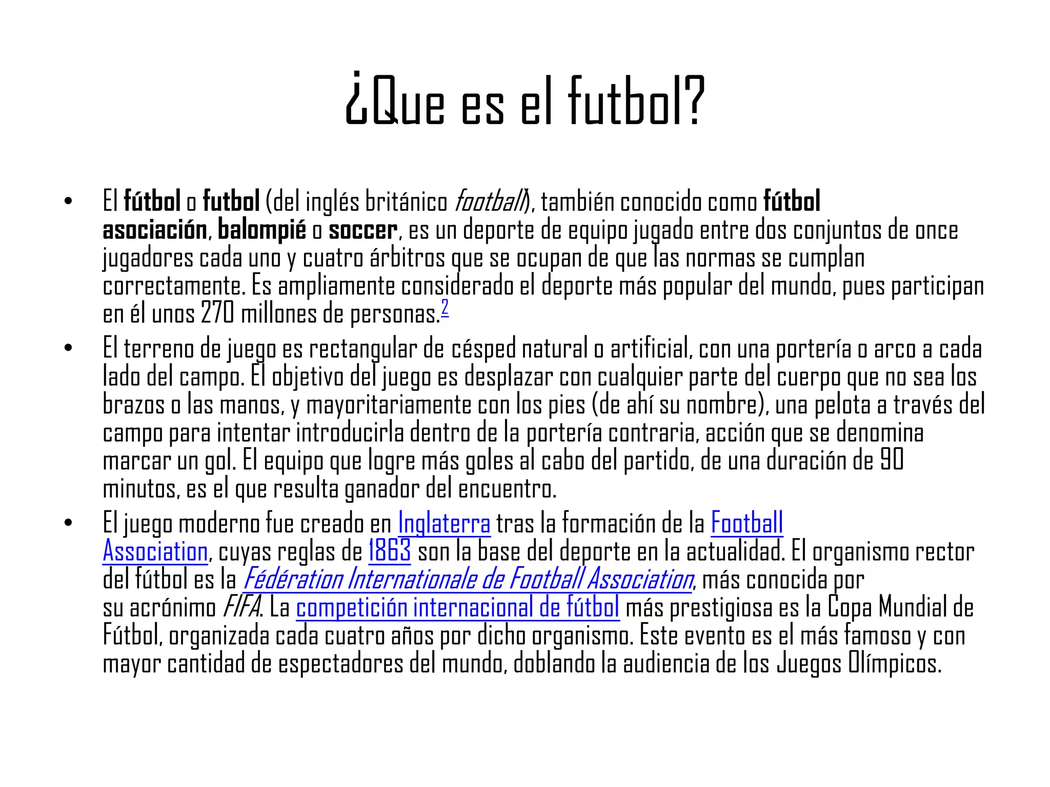 EL FUTBOL | PPT