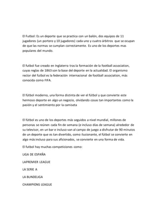 DISCURSO SOBRE EL FUTBOL - Manuel A | DOCX