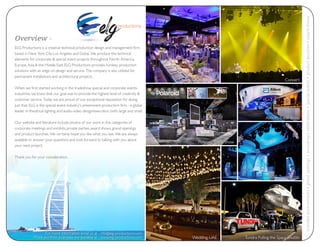 ELG Productions Overview | PDF