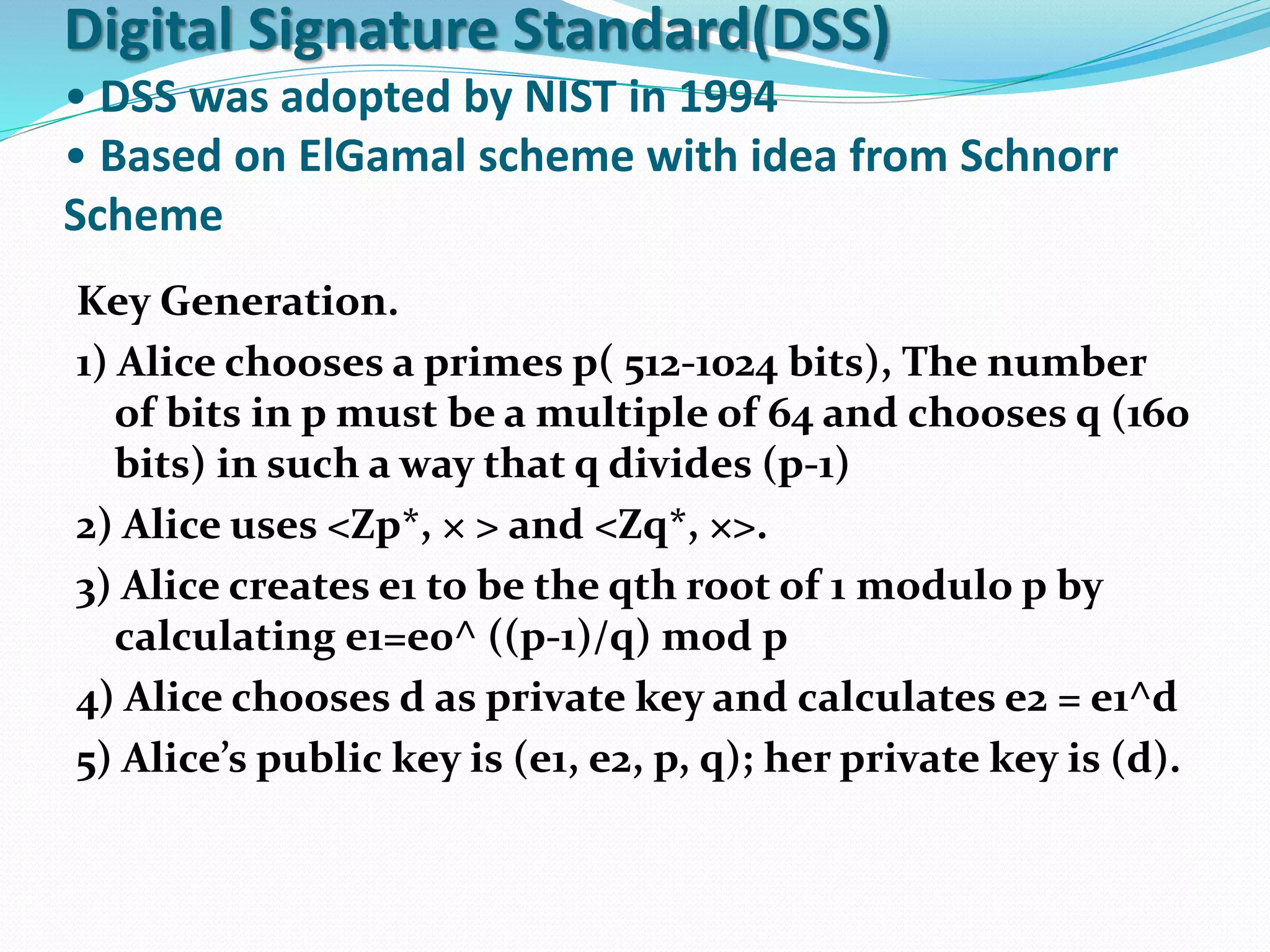 Elgamal & schnorr digital signature scheme copy | PPTX