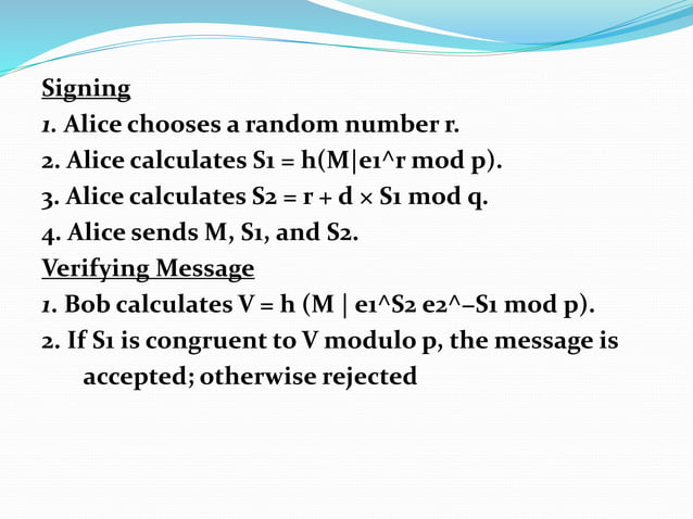 Elgamal & schnorr digital signature scheme copy | PPTX | Internet ...