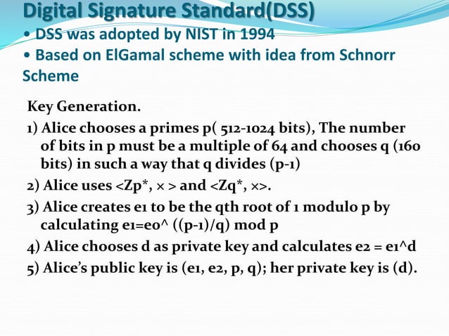 Elgamal & schnorr digital signature scheme copy | PPTX | Internet | Computing