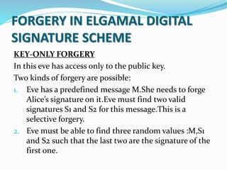 Elgamal & schnorr digital signature scheme copy | PPTX