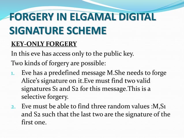 Elgamal & schnorr digital signature scheme copy | PPTX | Internet ...
