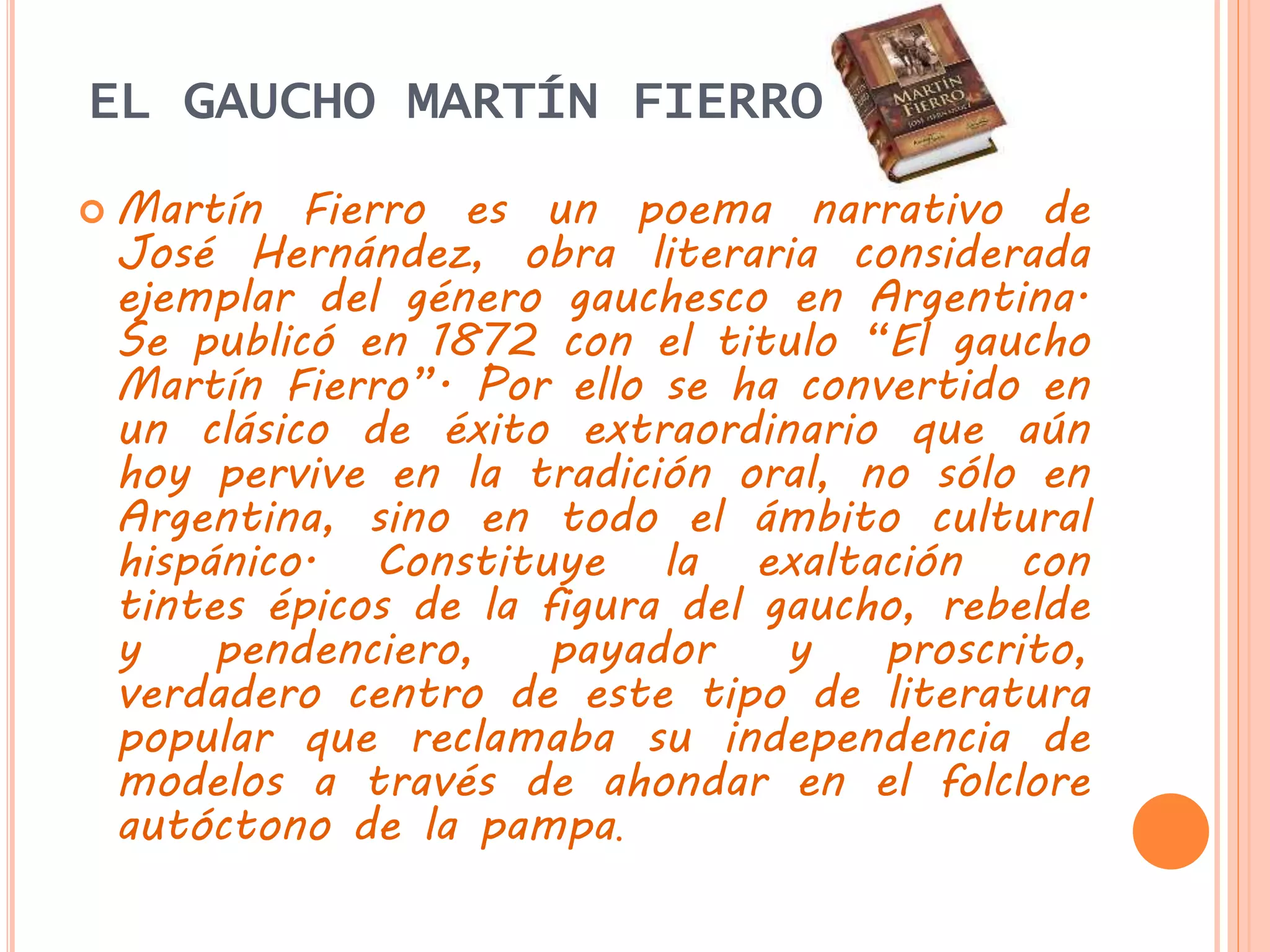 El gaucho martín fierro- Introducción | PPTX
