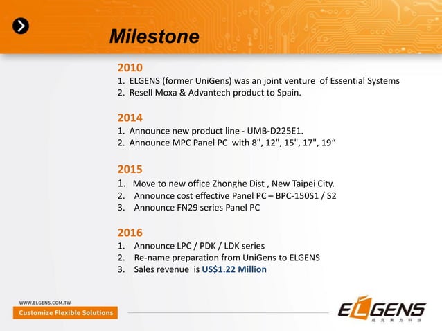 Elgens product profile 20171003 | PPT