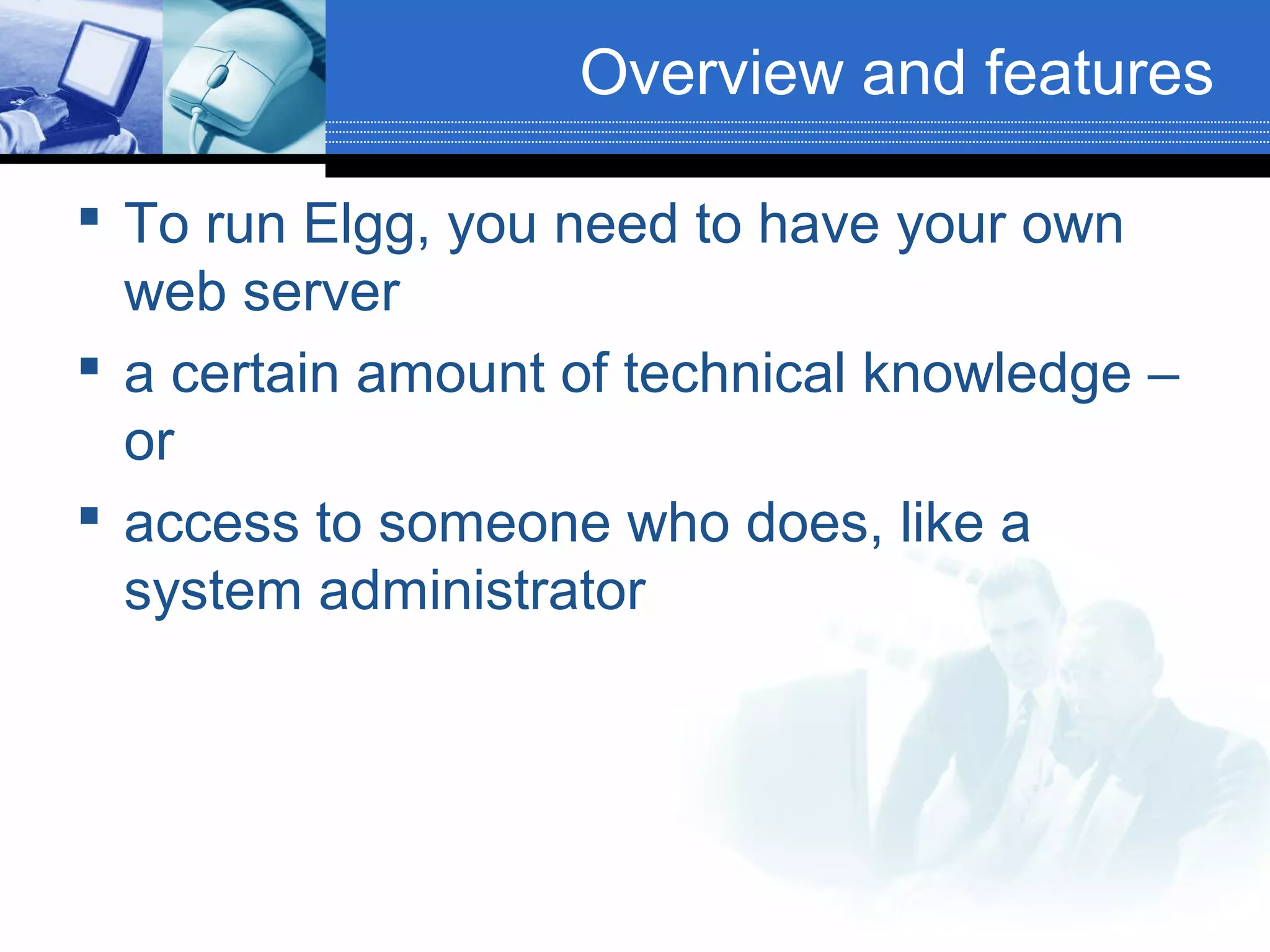 The Elgg Social Networking Framework | PPT