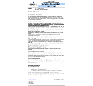 Elgin building inspector - electrical | PDF