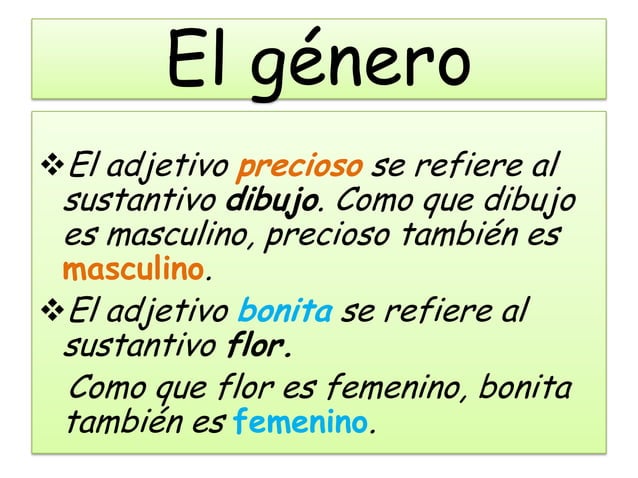 El género y número de los adjetivos | PPT