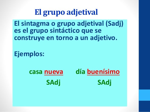 El grupo adjetival