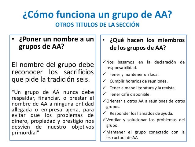El grupo de AA