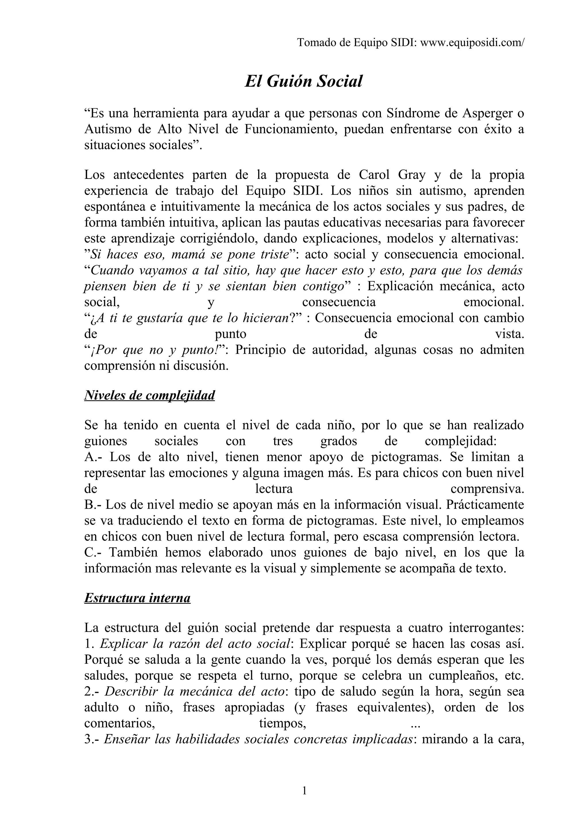 EL GUIÓN SOCIAL | DOC