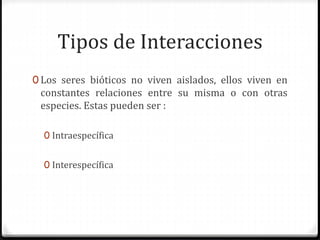 Interacciones en el ecosistema y sus representaciones | PPTX ...