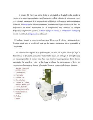EL HARDWARE Y SUS COMPONENTES. TIPOS DE IMPRESORA | DOC