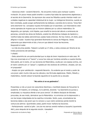 El Hombre que calcula - Malba Tahan. | PDF