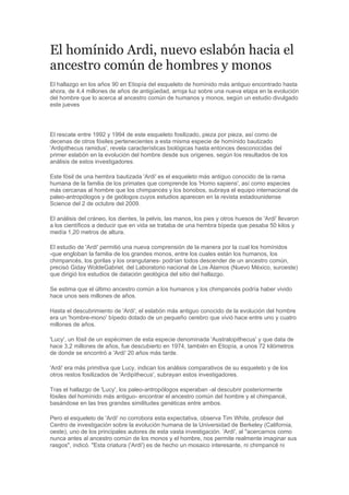El homínido ardi | DOC