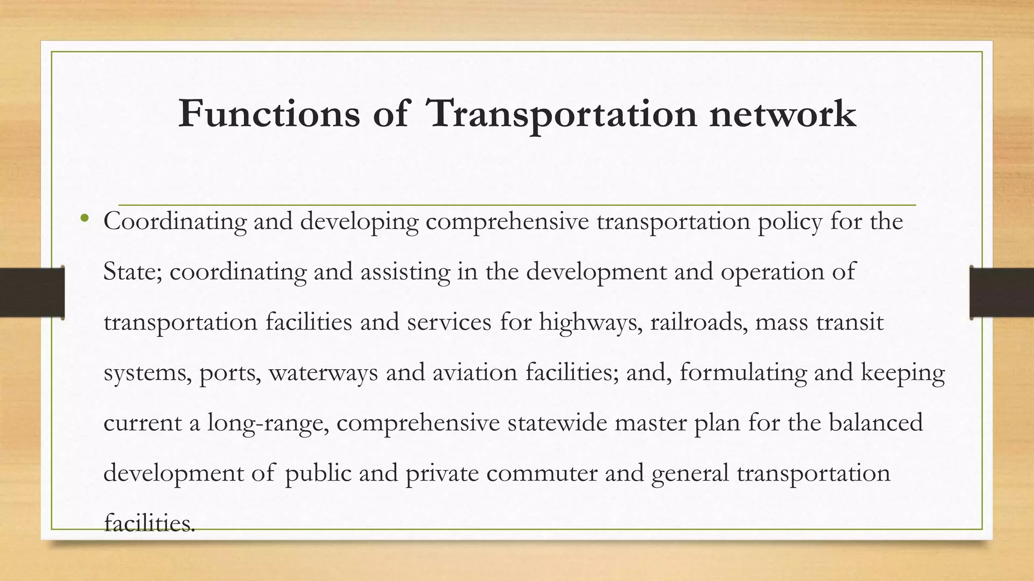 functions of transportation network-cocncept of accessibility an ...