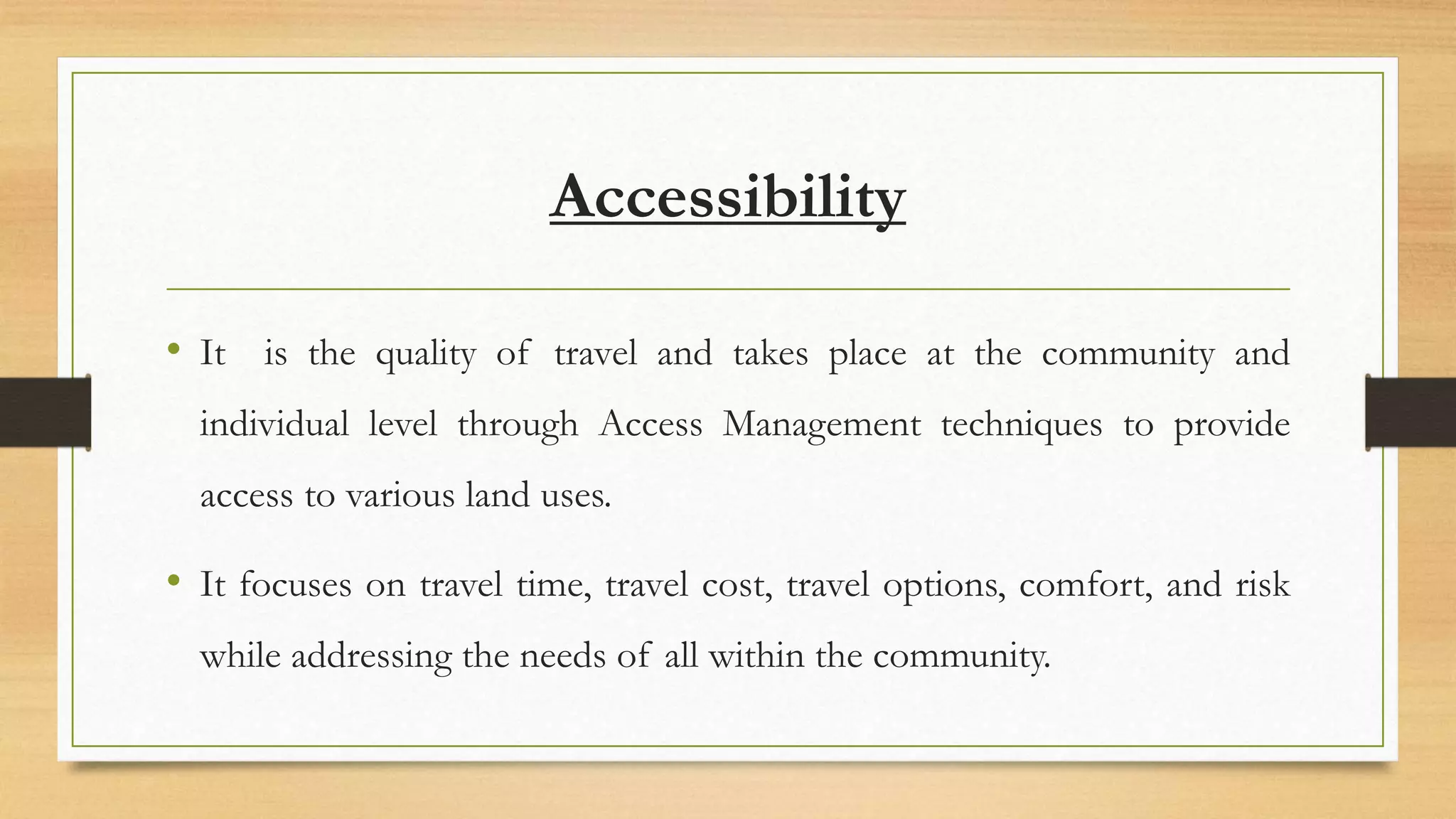 functions of transportation network-cocncept of accessibility an ...