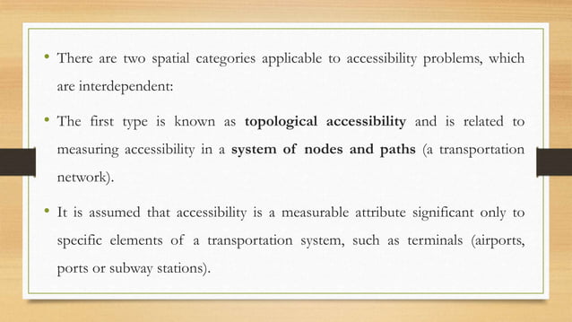 functions of transportation network-cocncept of accessibility an ...